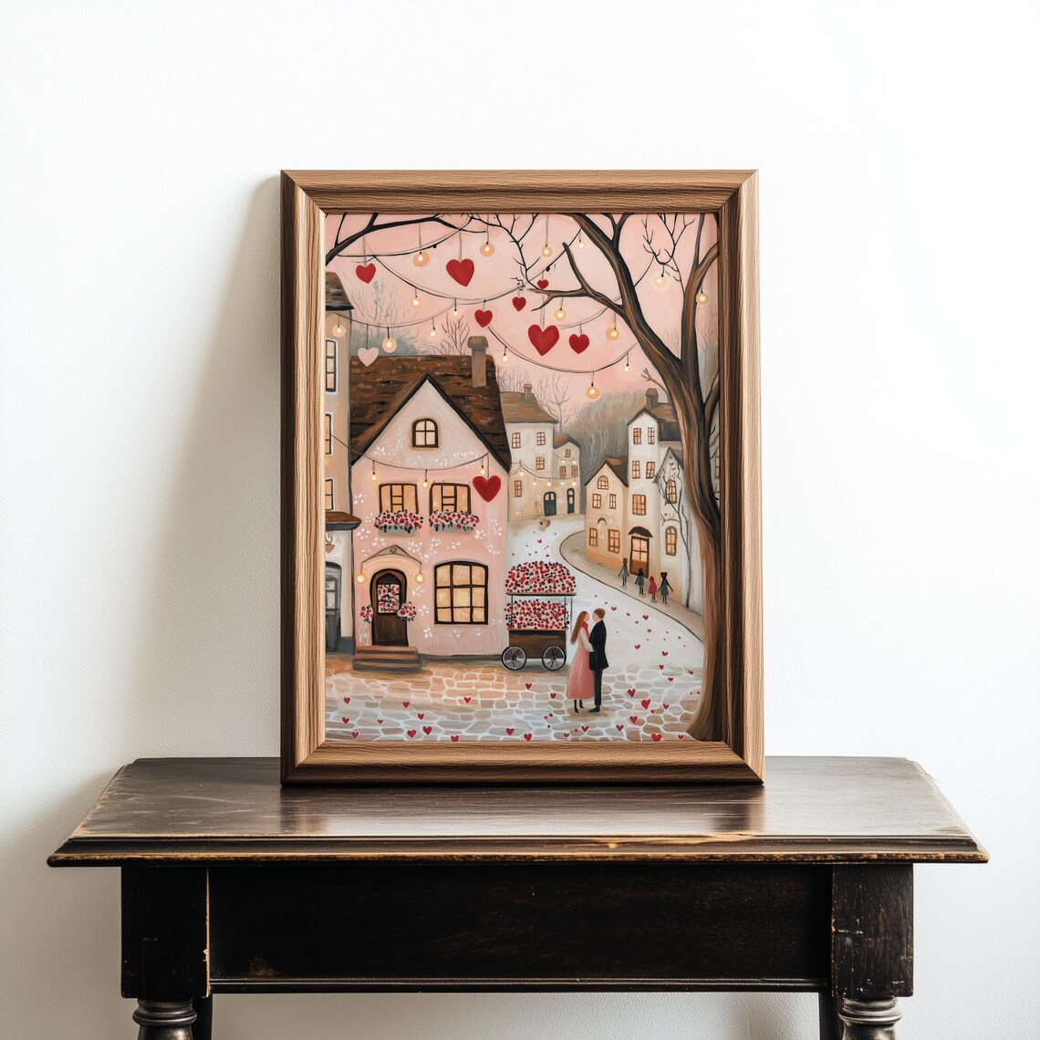 Valentines Day Village Print Bundle, Romantic Digital Wall Art Prints ...
