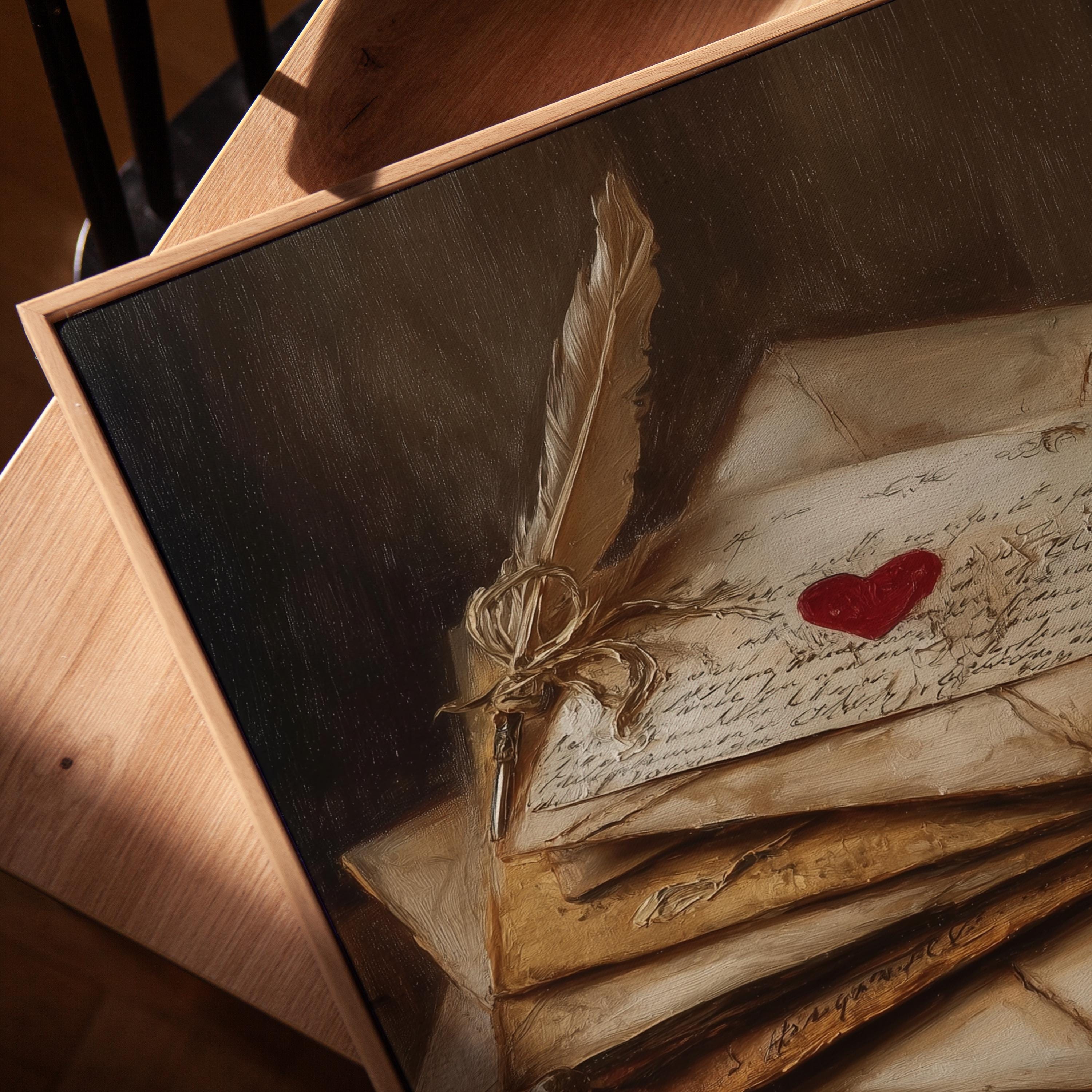 Vintage Love Letters Oil Painting Print | Antique Ephemera Wall Art ...