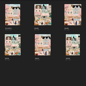 Whimsical Easter Town Print, Cottagecore Easter Village Art, Easter ...