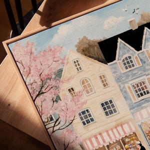 Whimsical Easter Town Print, Cottagecore Easter Village Art, Easter ...