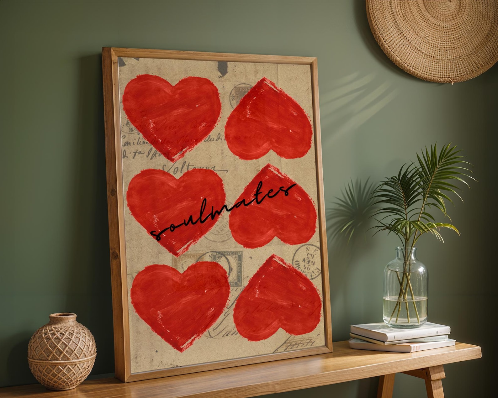 Retro Love Poster, Soulmates Wall Art, Romantic Vintage Printable Decor ...