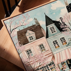 Whimsical Easter Town Print, Cottagecore Easter Village Art, Easter ...