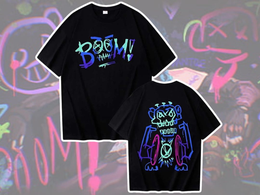 Jinx Arcane Monkey Graffiti T-shirt, Unisex Anime Gaming Tee, Summer ...