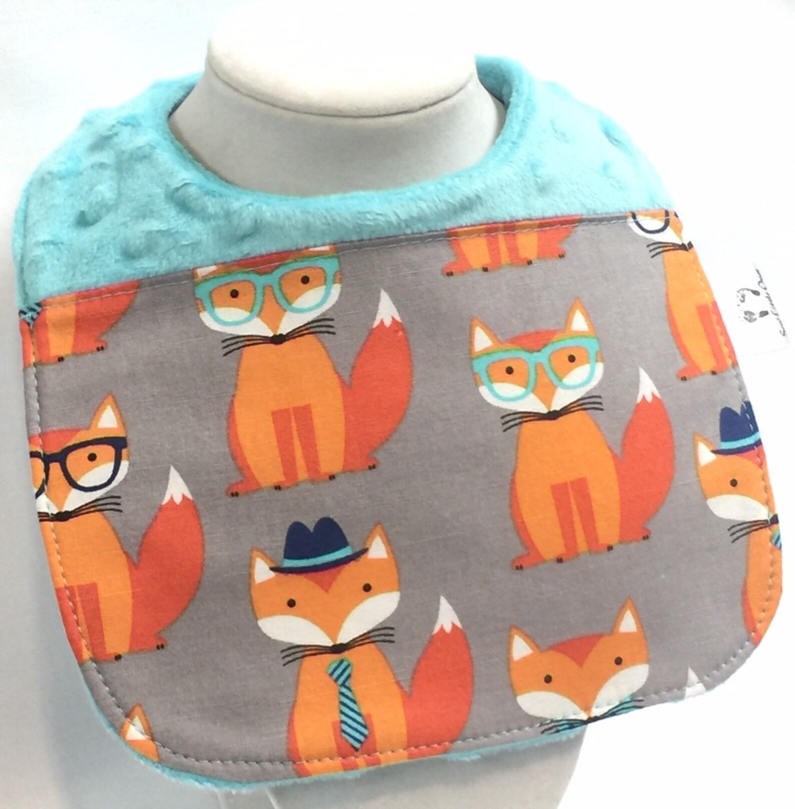 Fox Baby Bib and Bootie Set/ Foxes on Gray // Fox Baby Bibs // | Etsy