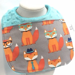 Fox Baby Bib and Bootie Set/ Foxes on Gray // Fox Baby Bibs // | Etsy