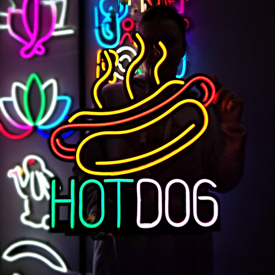 Hot Dog Neon Sign, Special Food Neon Decor, Bar Decor Neon Light, Food ...