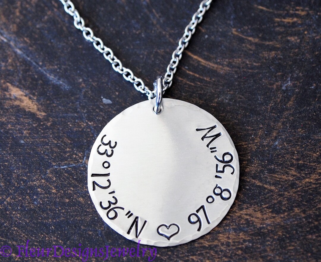 Coordinates Jewelry Coordinates Charm Necklace - Etsy