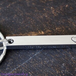 Custom Coordinates 4 Sided Bar Keychain, Custom Four Sided Bar Key ...