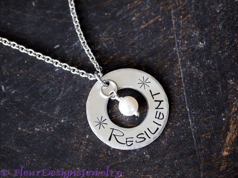 Resilient Charm Necklace, Inspiration Necklace, Inspirational Jewelry ...