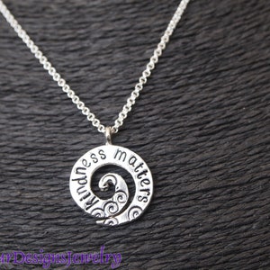 Kindness Matters Necklace, Kindness Spiral Necklace - Etsy