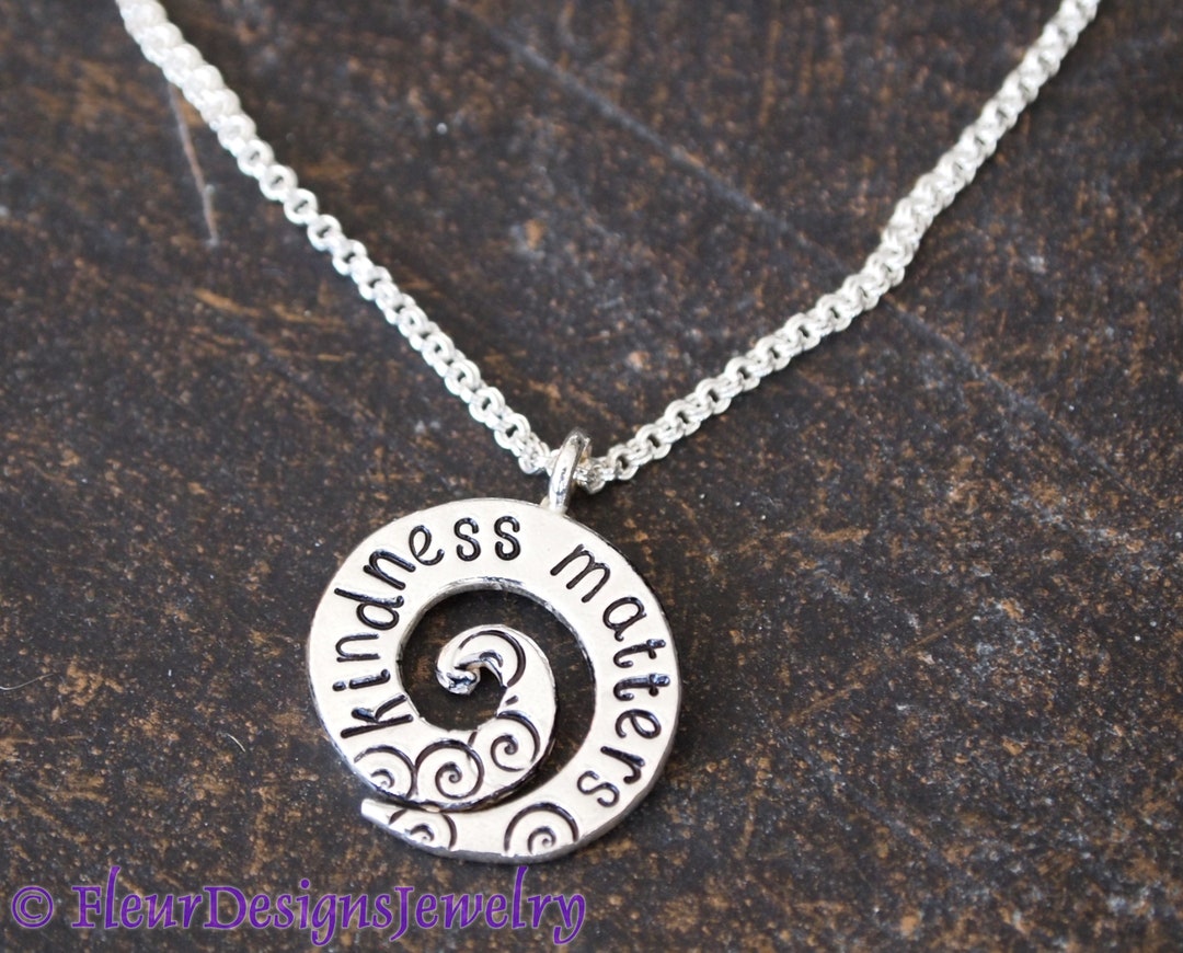 Kindness Matters Necklace, Kindness Spiral Necklace - Etsy