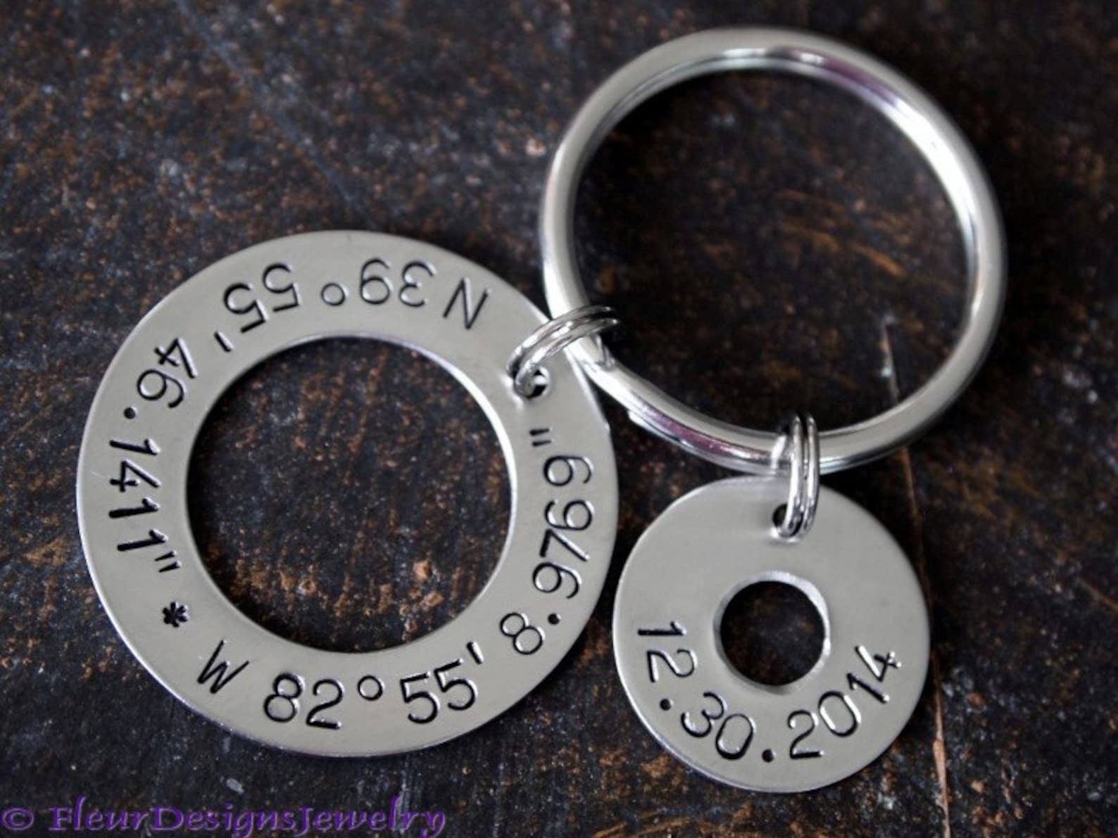 Custom Coordinates Key Chain Personalized Latitude Longitude | Etsy