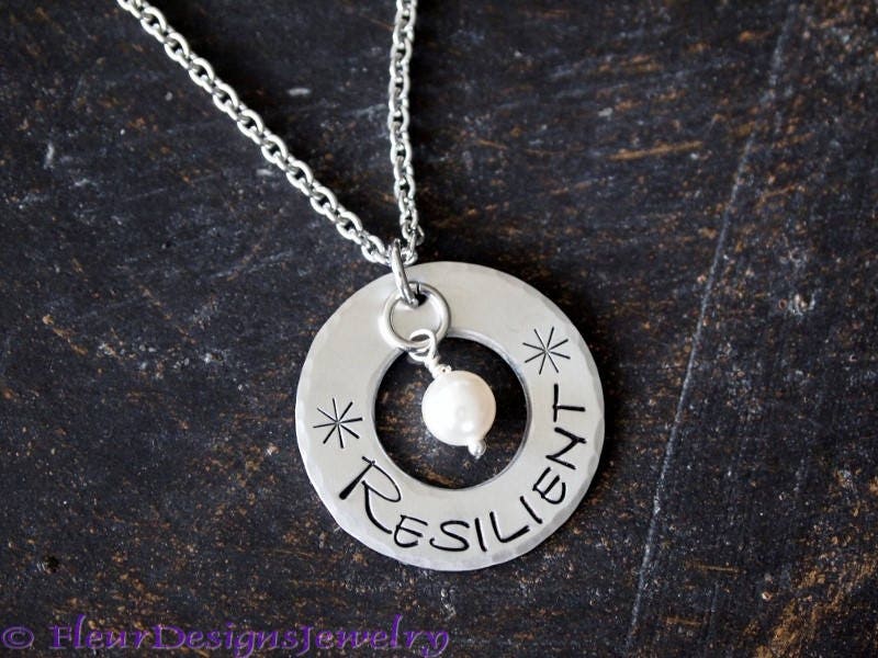 Resilient Charm Necklace, Inspiration Necklace, Inspirational Jewelry ...