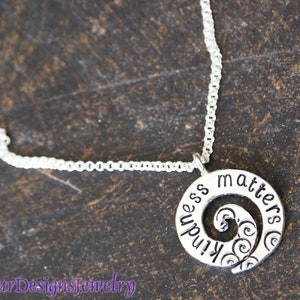 Kindness Matters Necklace, Kindness Spiral Necklace - Etsy