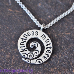Kindness Matters Necklace, Kindness Spiral Necklace - Etsy