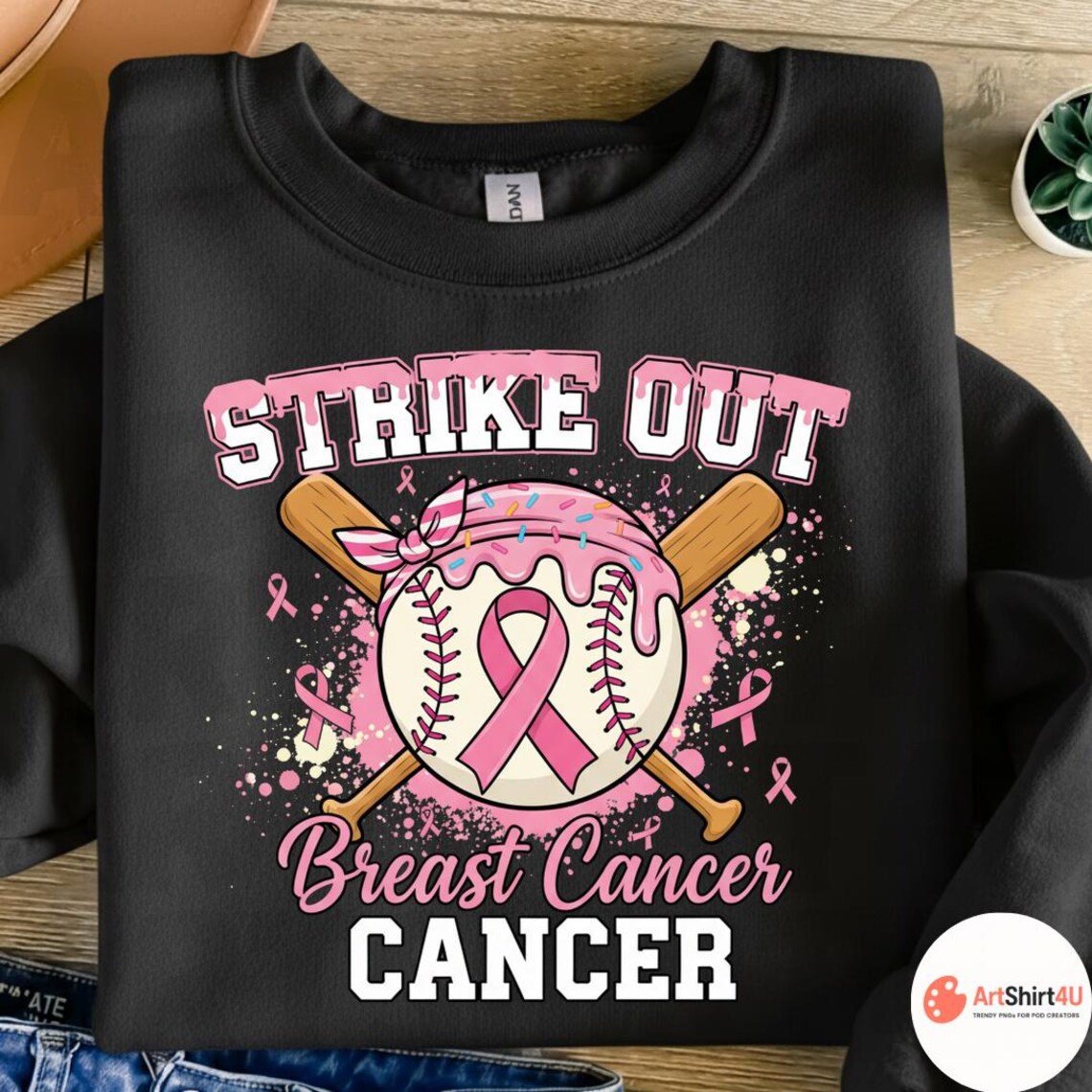 Strike Out Breast Cancer Baseball PNG ,breast Cancer Awareness Sublimation Design ,pink Ribbon ...