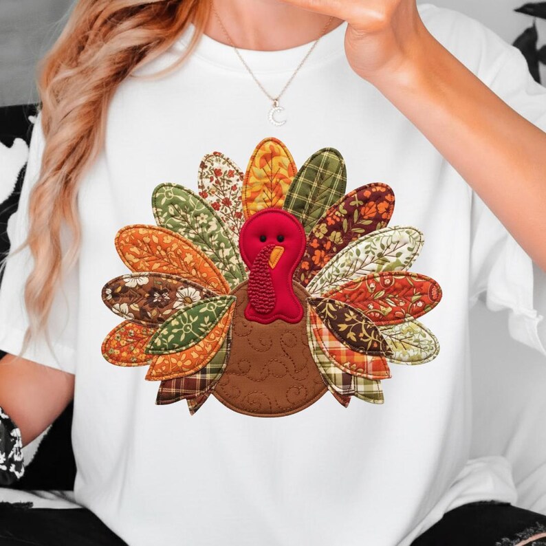 Patchwork Turkey Thanksgiving PNG: Quilt Sublimation, Autumn Farmhouse ...