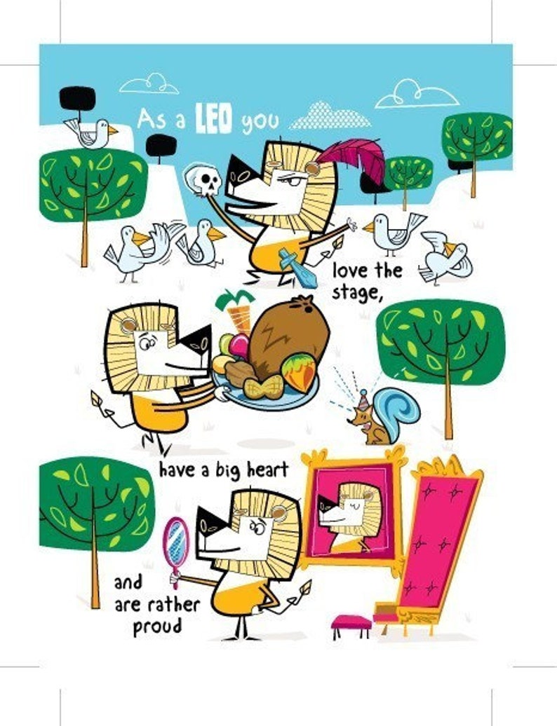 Leo Zodiac Birthday Card - Etsy