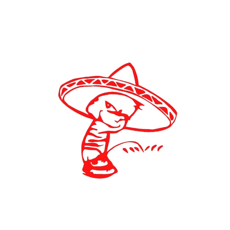 Bad Boy Calvin Peeing With a Sombrero Vinyl Sticker Decal for Cars ...