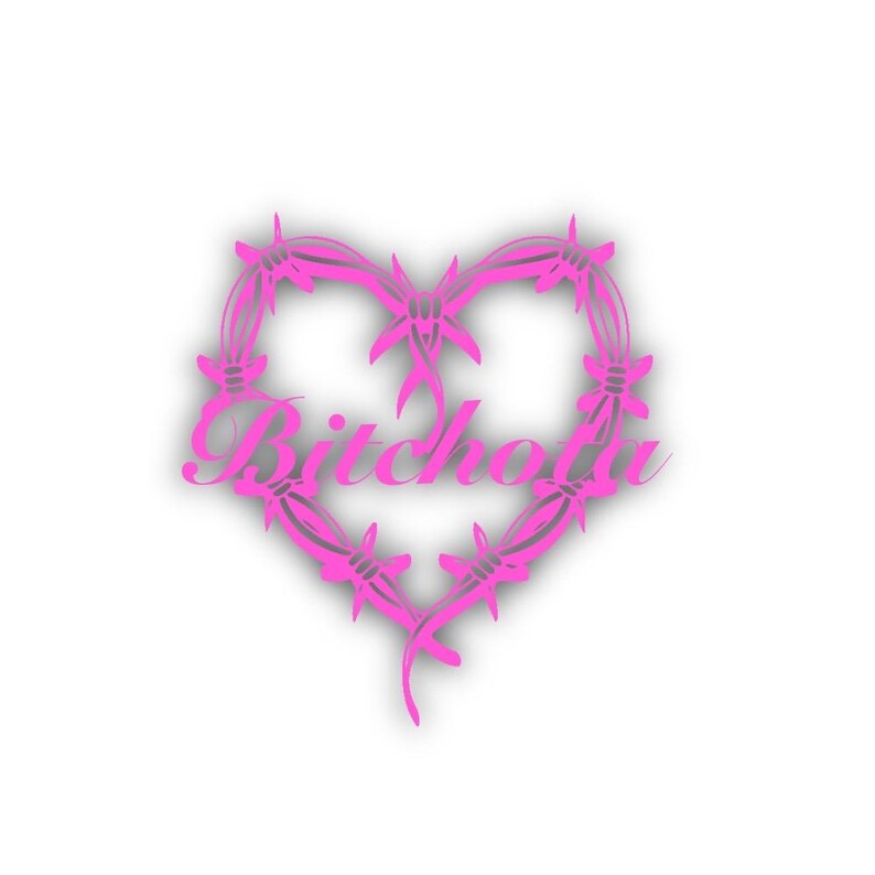 Karol G Bitchota Logo Vinyl Sticker, Cursive Heart Decal - Etsy Australia