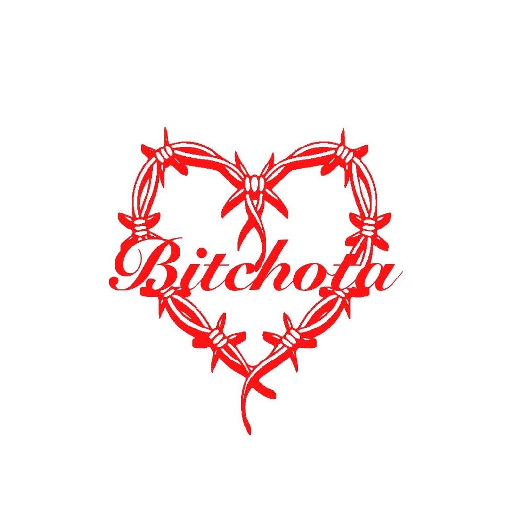 Karol G Bitchota Logo Vinyl Sticker, Cursive Heart Decal - Etsy Australia