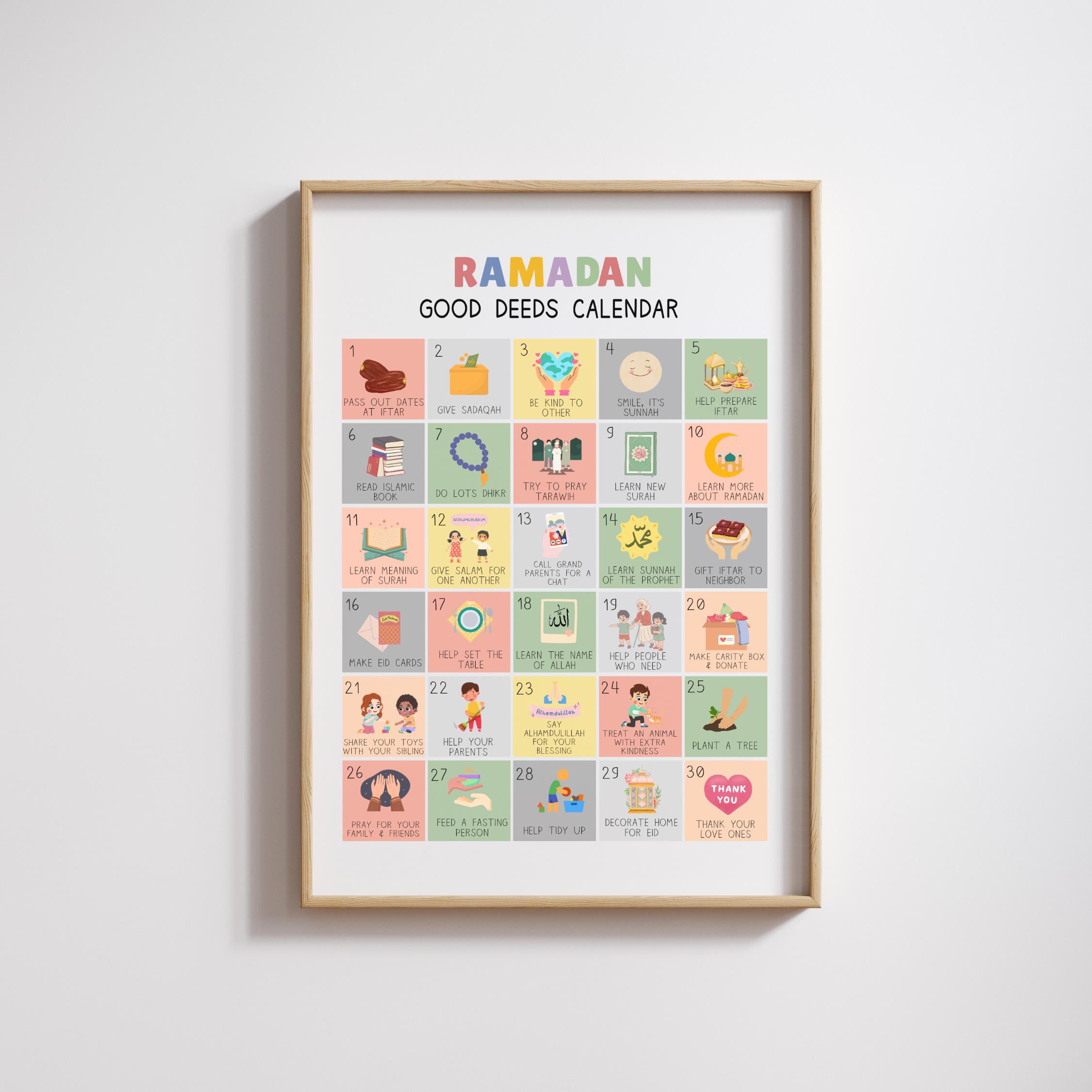 Kids Good Deeds Ramadan Calendar Kids Ramadan Gift Kids Ramadan Daily ...