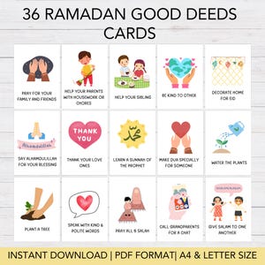 36 Ramadan Kids Activities, Ramadan Good Deeds Cards, Kids Islamic ...