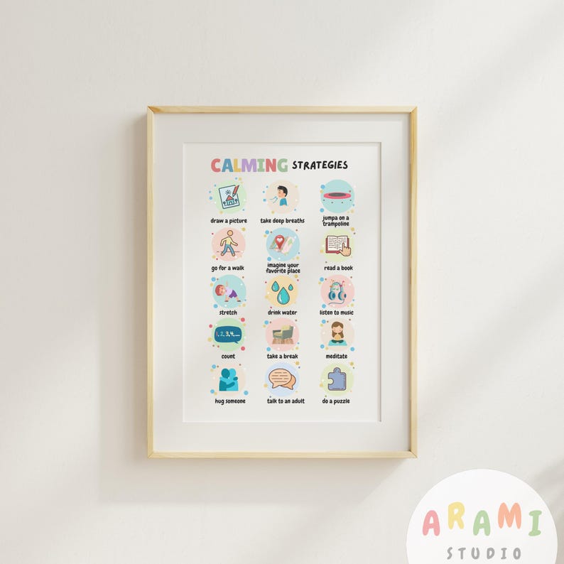 Kids Calm Down Poster, Calming Strategies, Self Regulation Poster, Calm ...