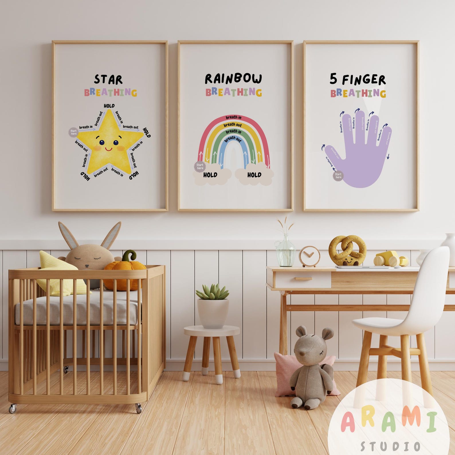Kids Rainbow Breathing Poster for Calm Corner, Self Regulation, Zones ...