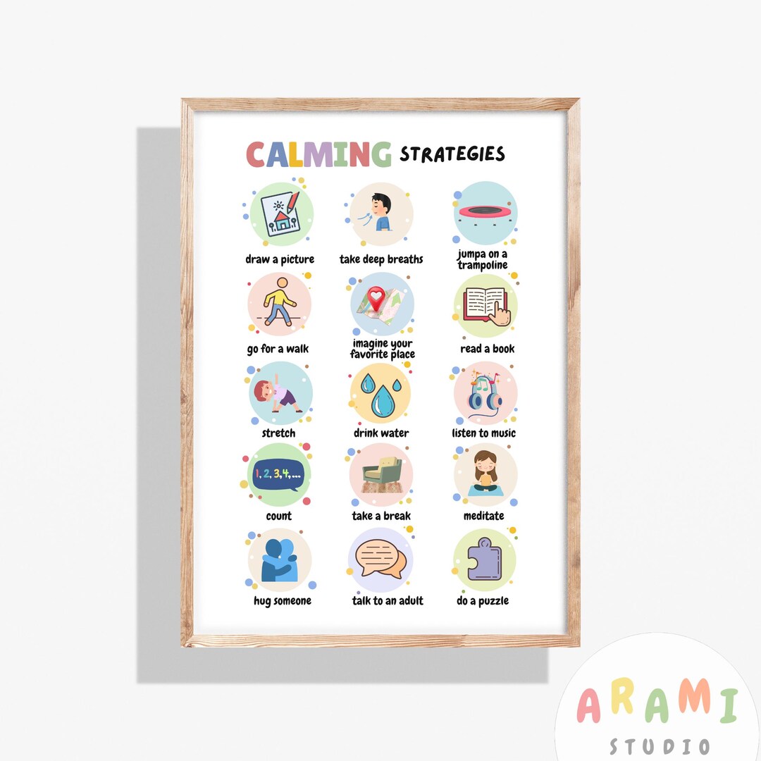Kids Calm Down Poster, Calming Strategies, Self Regulation Poster, Calm ...