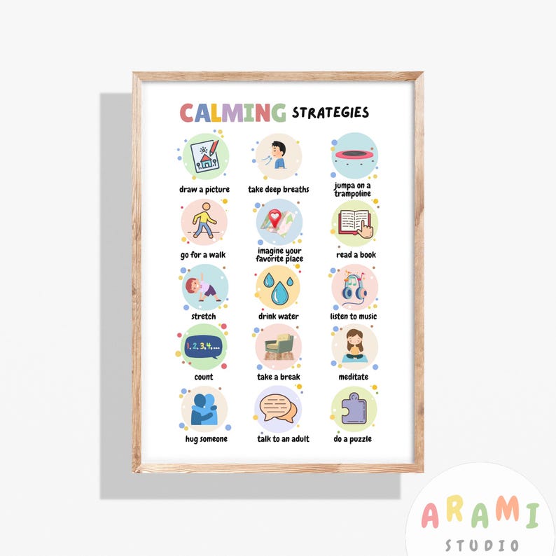 Kids Calm Down Poster, Calming Strategies, Self Regulation Poster, Calm ...