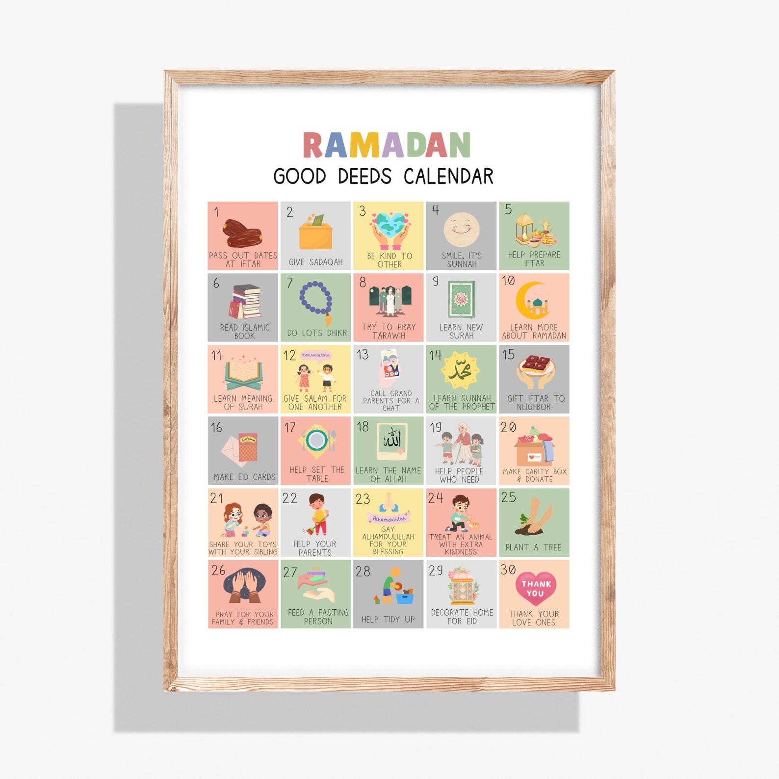 Kids Good Deeds Ramadan Calendar Kids Ramadan Gift Kids Ramadan Daily ...