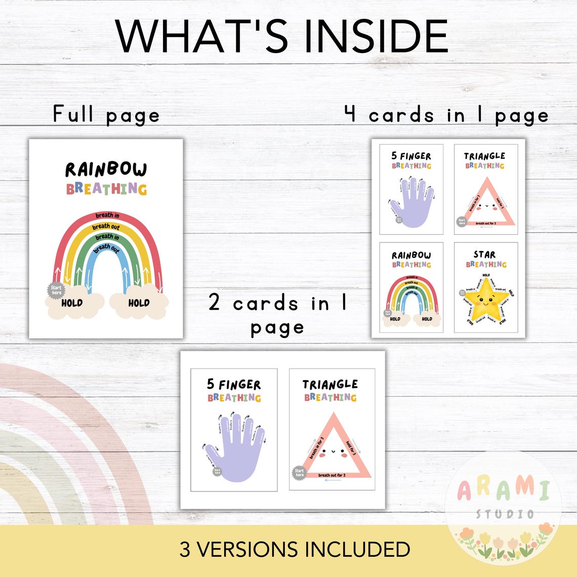 Kids Breathing Cards, Breathing Exercise, Calming Corner, Self ...