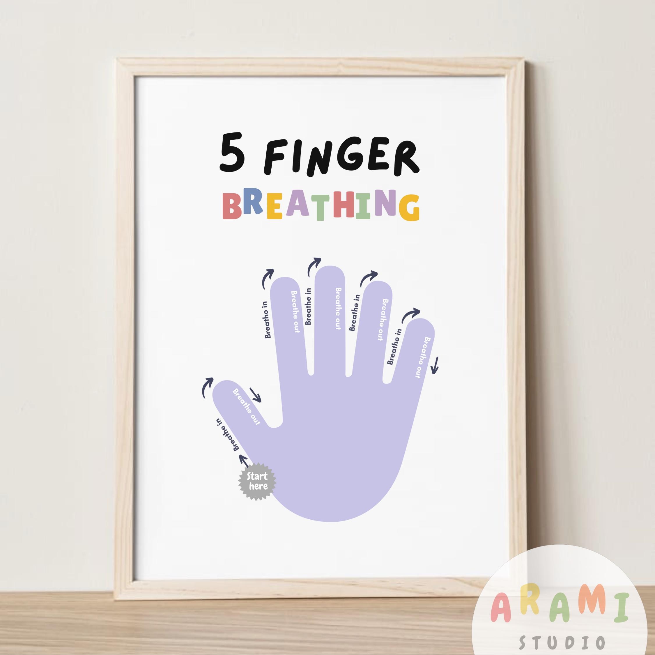Five Finger Breathing Poster, Calm Corner, Zone of Regulation ...