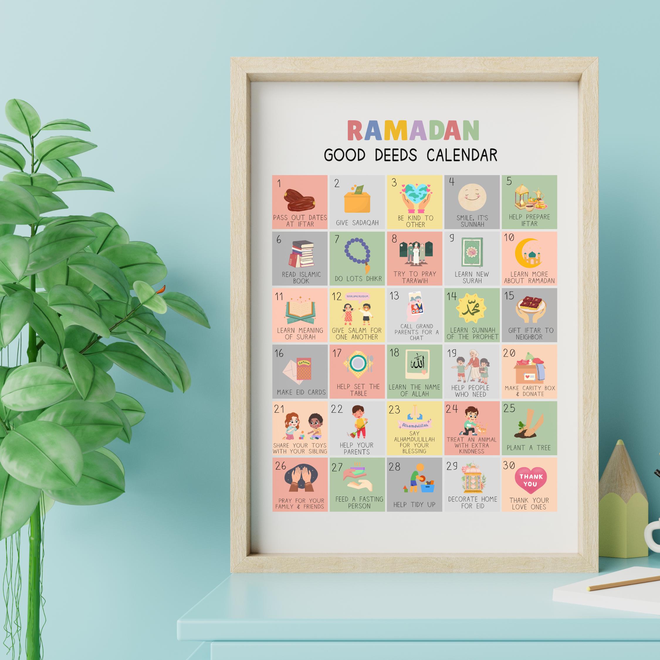 Kids Good Deeds Ramadan Calendar Kids Ramadan Gift Kids Ramadan Daily ...