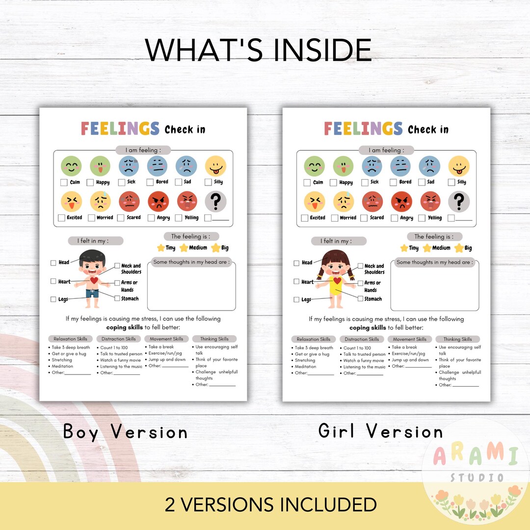 Kids Feelings Check-in Worksheet PDF, Self-regulation Worksheet ...