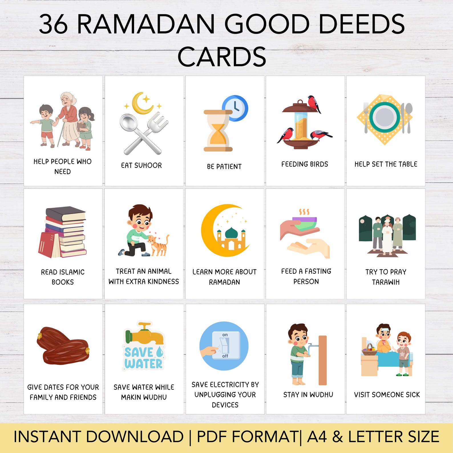 36 Ramadan Kids Activities, Ramadan Good Deeds Cards, Kids Islamic ...