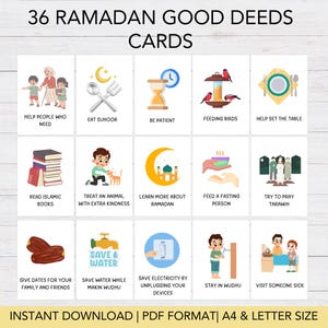 36 Ramadan Kids Activities, Ramadan Good Deeds Cards, Kids Islamic ...