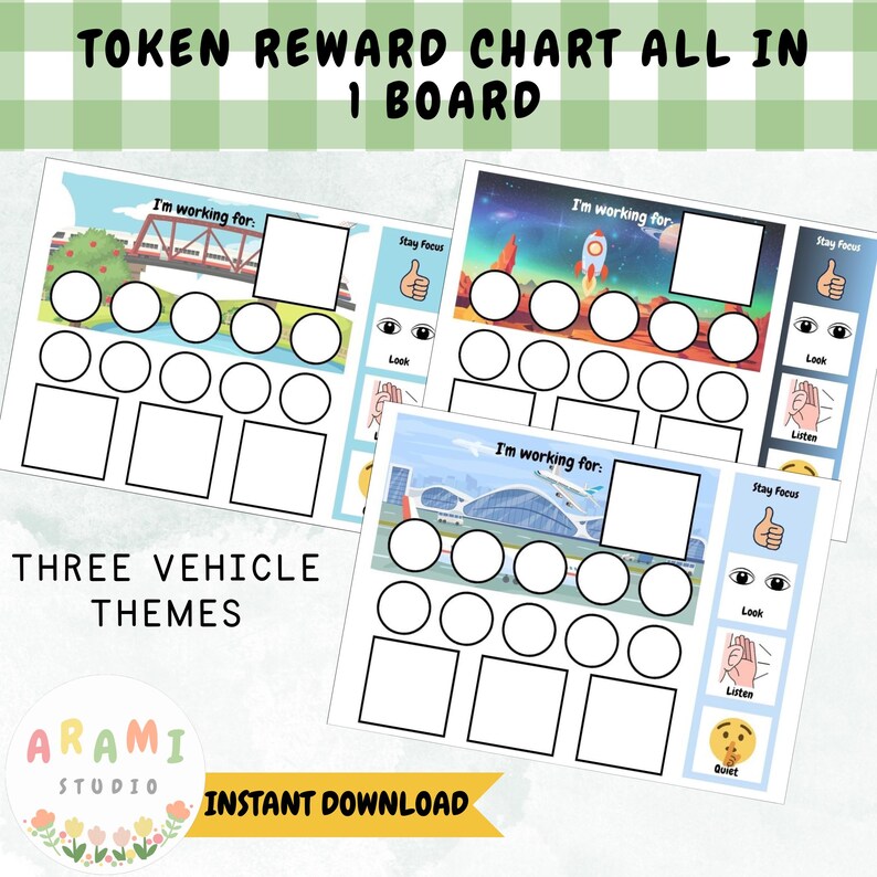 Printable Token Economy With Theme, Printable Token Boards, ABA Tools ...