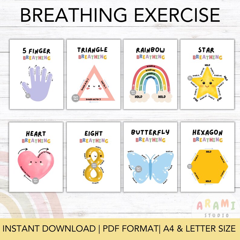 Kids Breathing Cards, Breathing Exercise, Calming Corner, Self ...