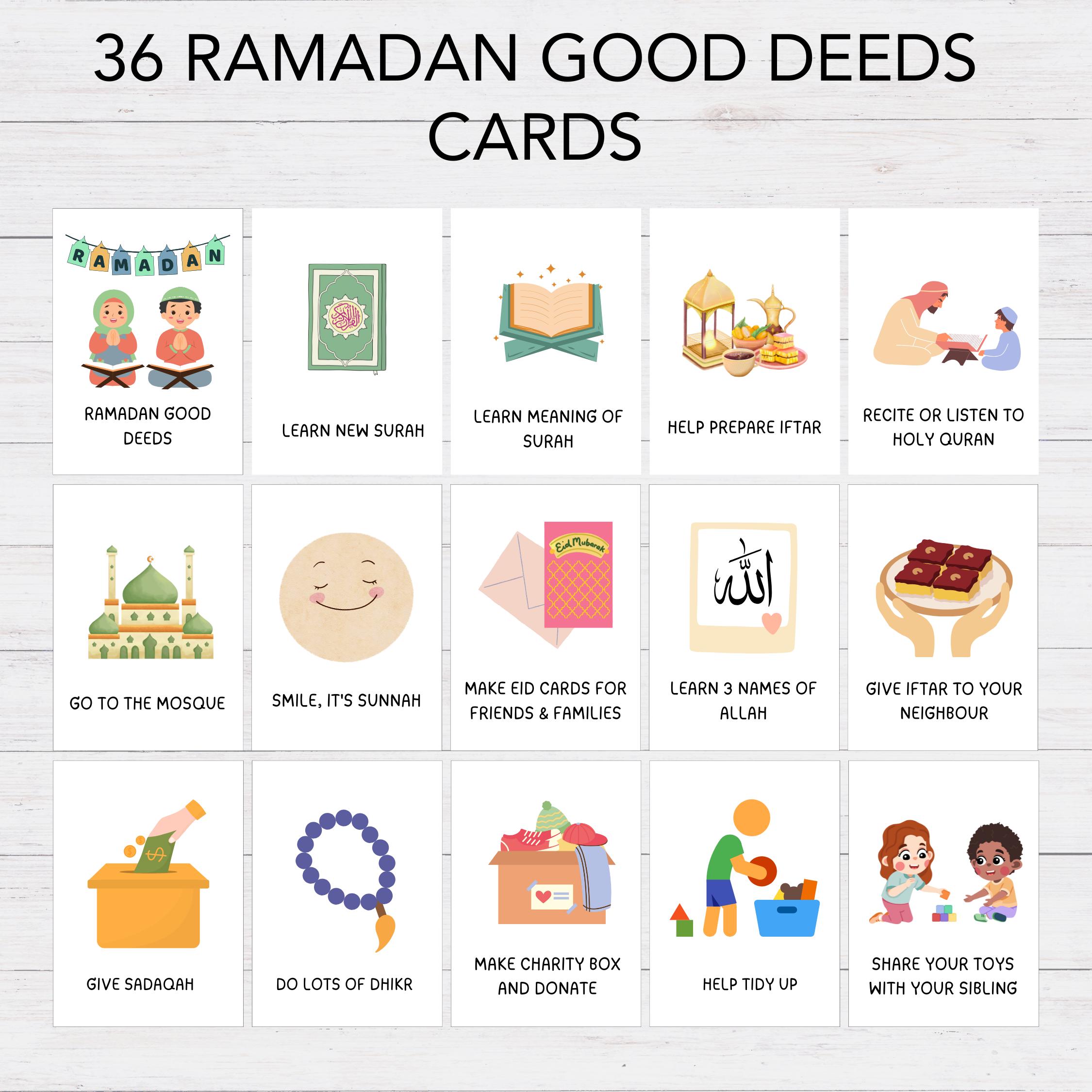 36 Ramadan Kids Activities, Ramadan Good Deeds Cards, Kids Islamic ...