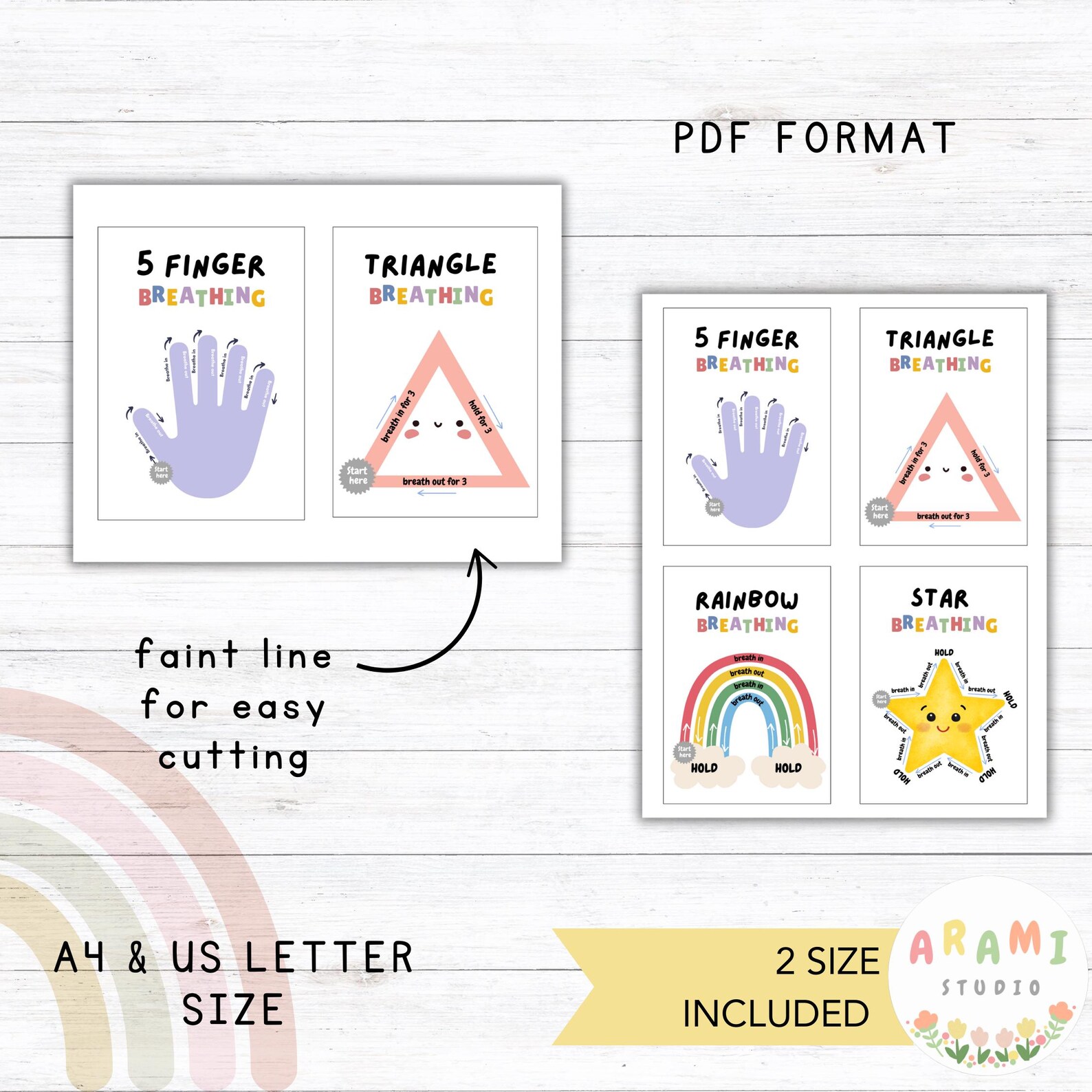 Kids Breathing Cards, Breathing Exercise, Calming Corner, Self ...