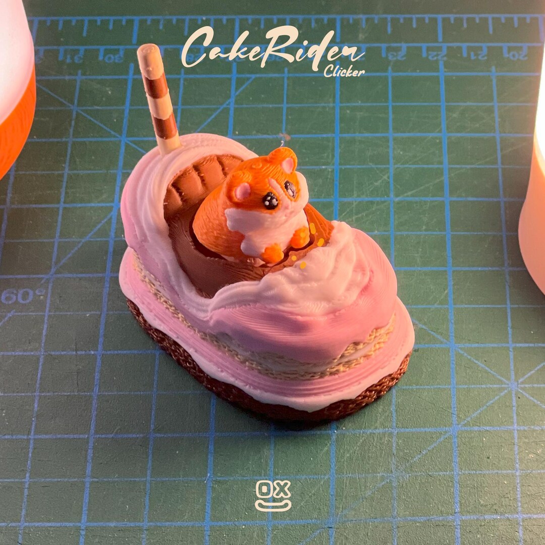 Hamster Fidget Clicker: Cake Rider Desk Toy, Kawaii Sensory Clicker - Etsy