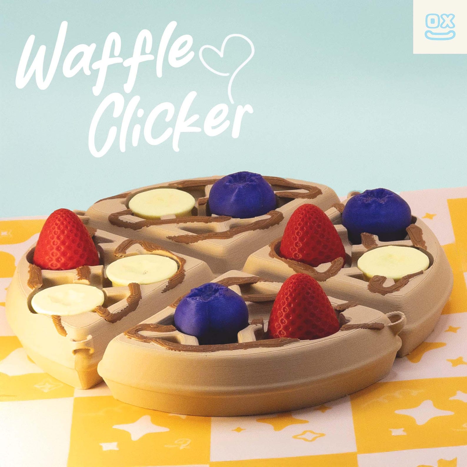 Waffle Slice Fidget Toy Keychain: 3D Printing STL File - Etsy