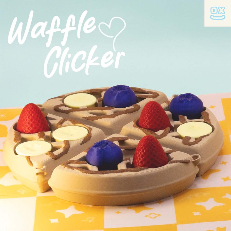 Waffle Slice Fidget Toy Keychain: 3D Printing STL File - Etsy
