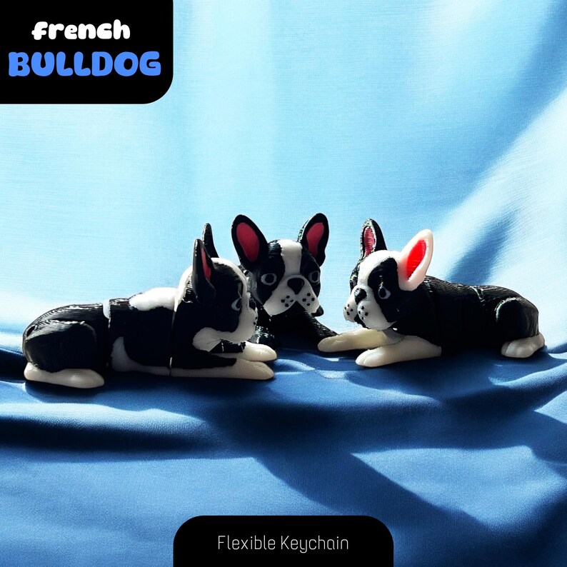 French Bulldog Flexi Keychain 3D Toy STL File (printable) - Etsy