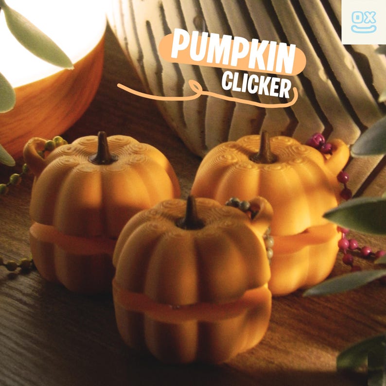 3D Printed Pumpkin Clicker – Halloween Fidget Keychain STL File - Etsy