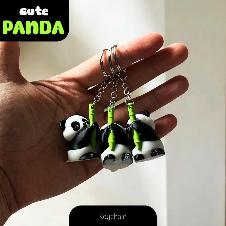 3D Panda Keychain STL File: Printable Animal Toy (colorized) - Etsy