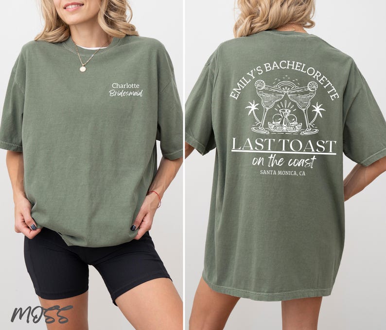 Bridal Comfort Colors Shirt, Last Toast on the Coast, Wedding Day Gift ...