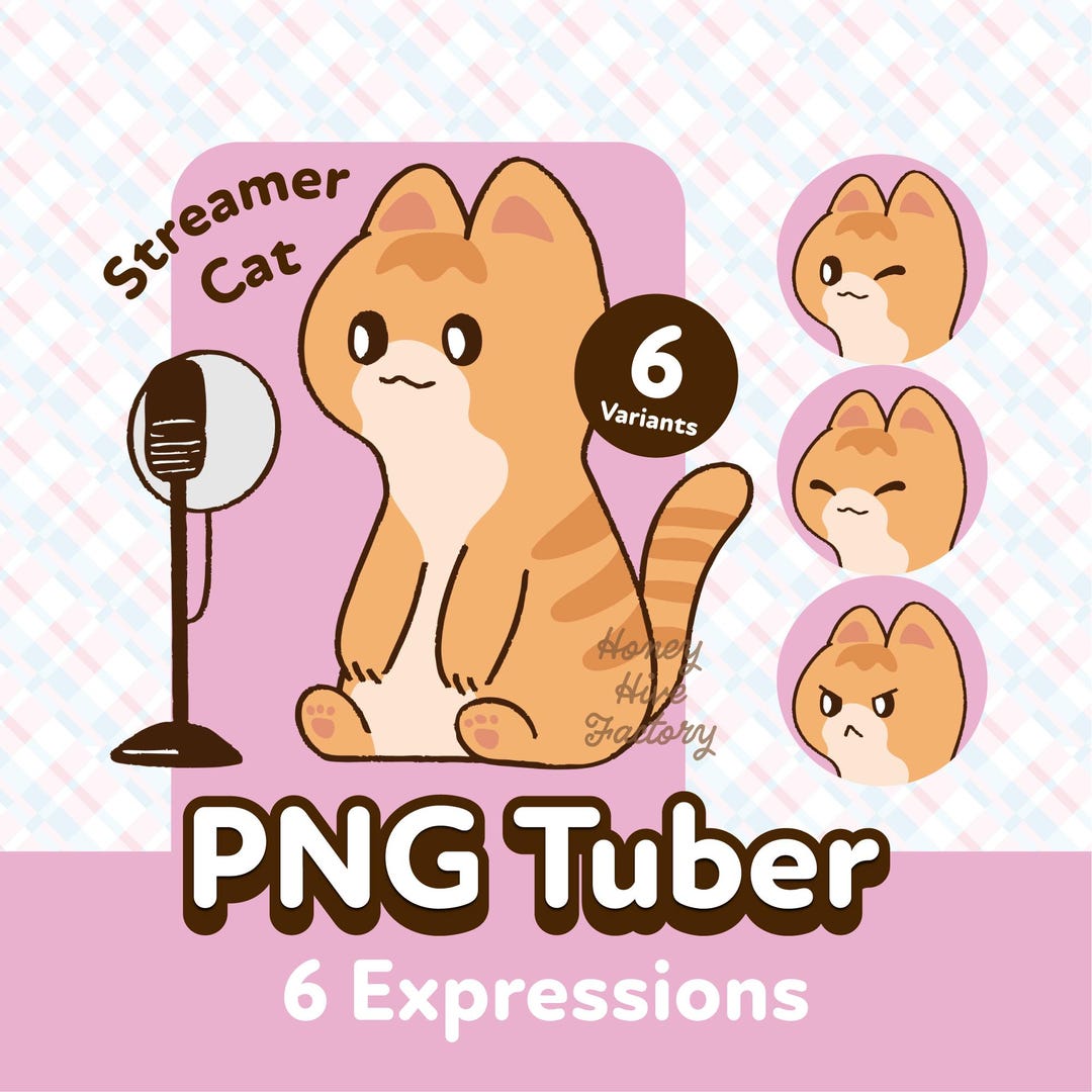 Orange Cat Pngtuber Model, Premade Vtuber Assets (digital Download) - Etsy